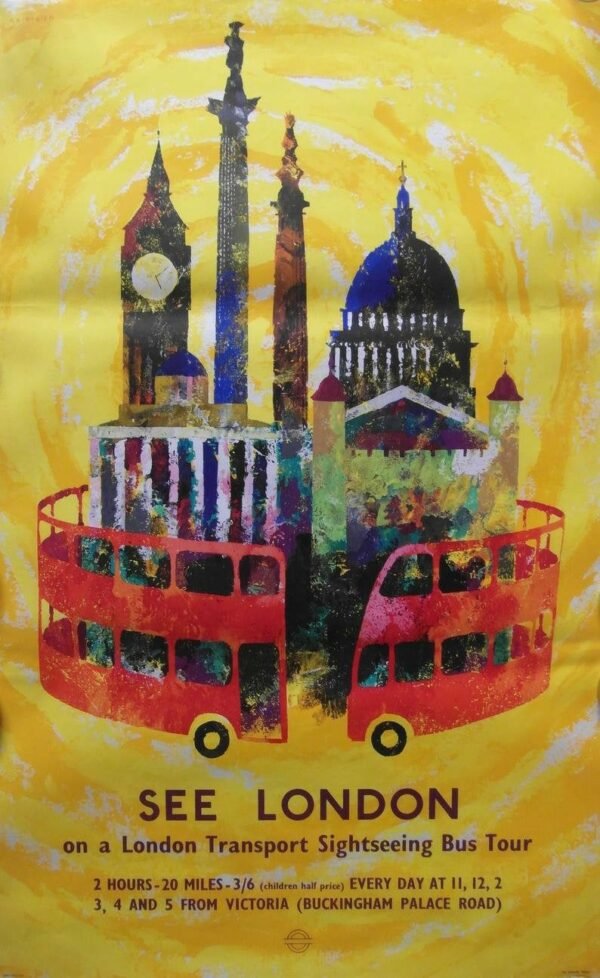 Original 1959 London Transport Poster 'See London on a London Transport ...