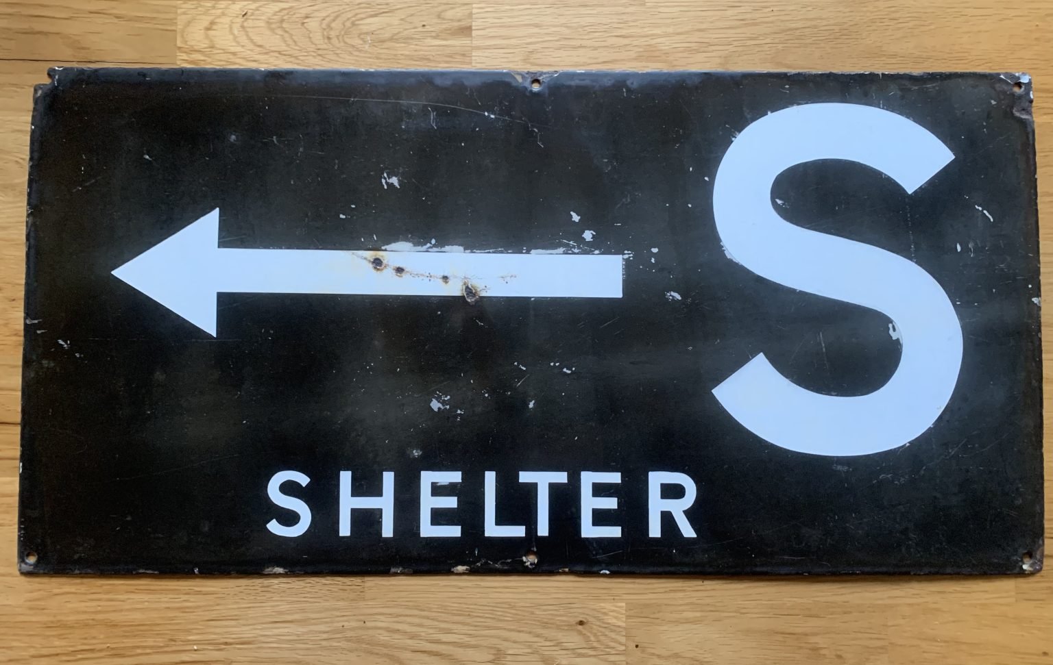 Original WW2 Blitz Air Raid Shelter Sign - Iconic Poster Art